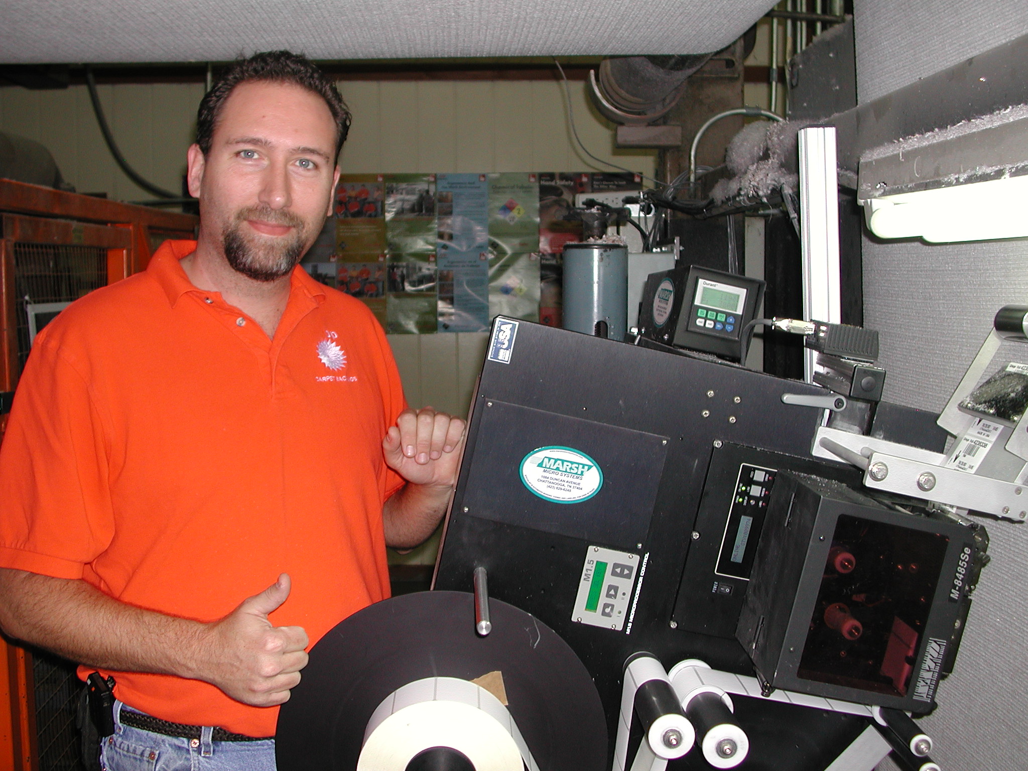 Label Printer Applicator – carpet backing | Marsh Micro Systems